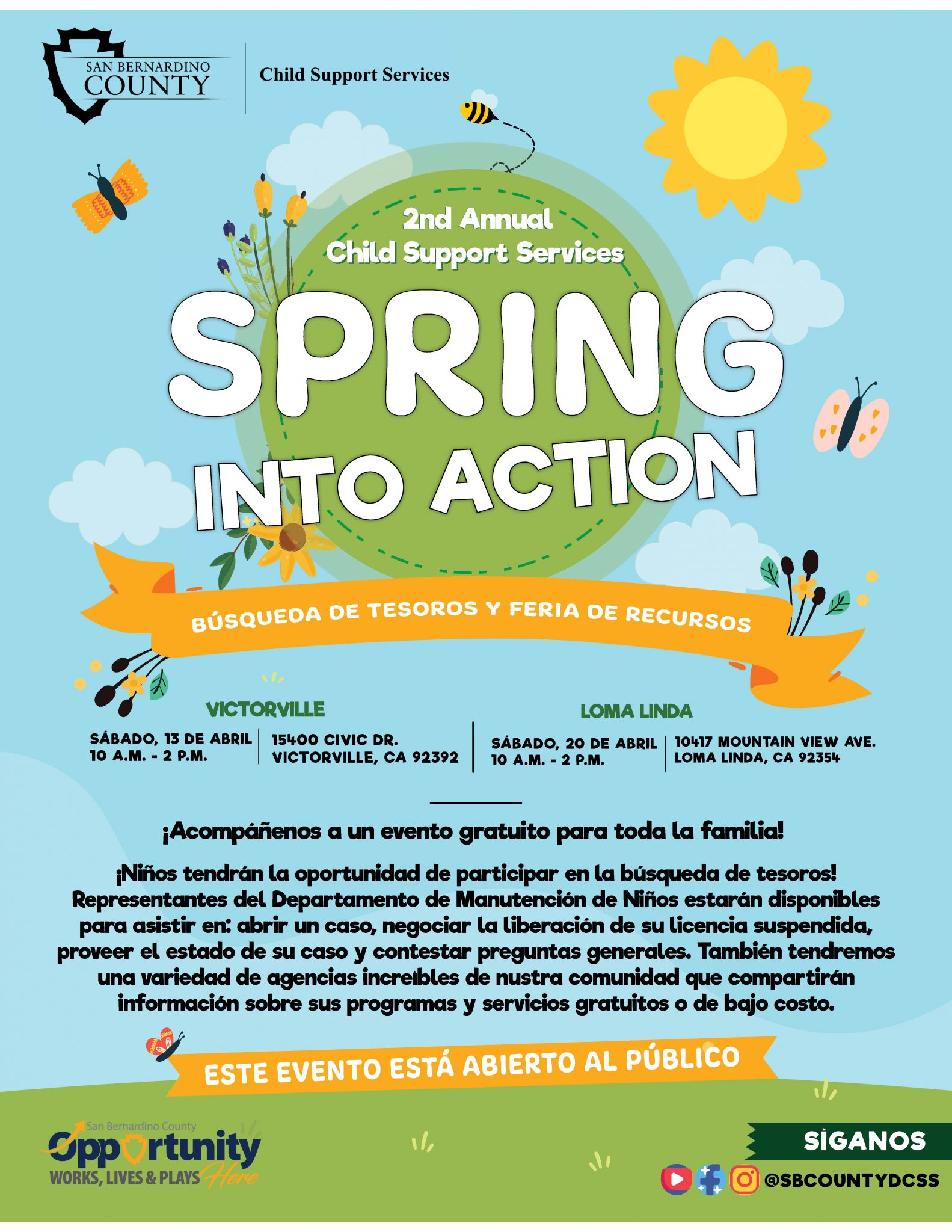 Spring Into Action Scavenger Hunt and Resource Fair- DCSS Loma Linda ...