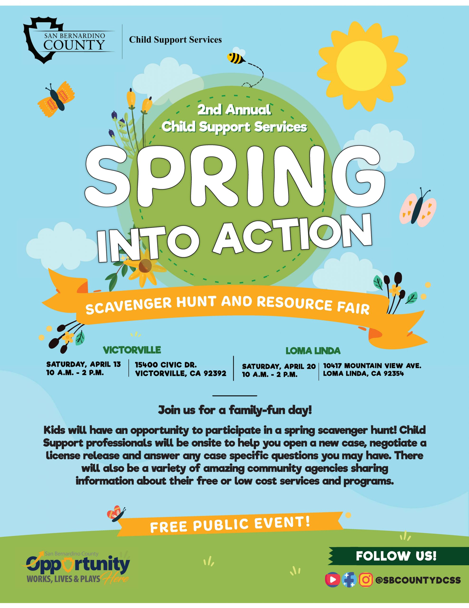 Spring Into Action Scavenger Hunt and Resource Fair- DCSS Loma Linda – smileSBC